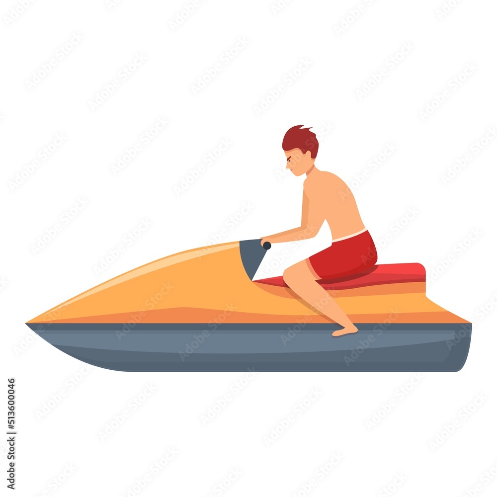 Lifeguard water jet icon cartoon vector. Sea swim. Swimming kit Stock ...