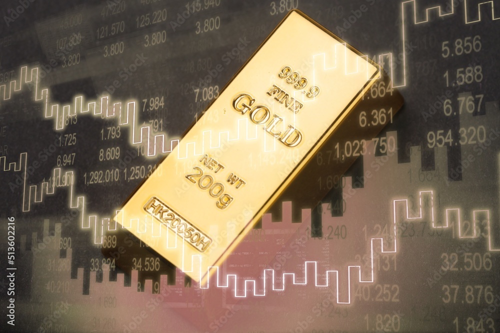 Gold price and rising chart. Business and finance concept. Gold market ...
