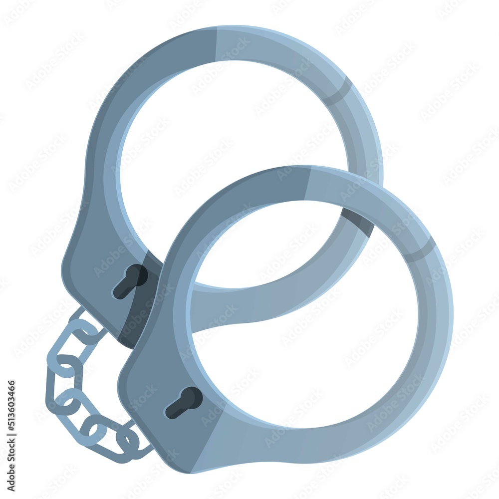 Culprit handcuff icon cartoon vector. Police crime. Criminal prison ...