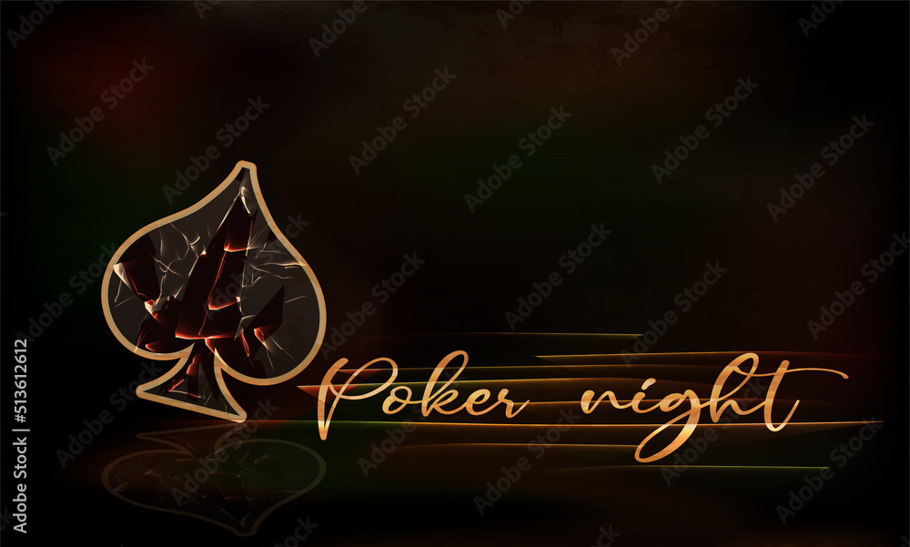 Poker night vip background with spade card symbol, vector illustration ...