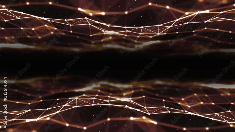 Neon animated fire background frame. Wave motion luminous lines. Plexus ...