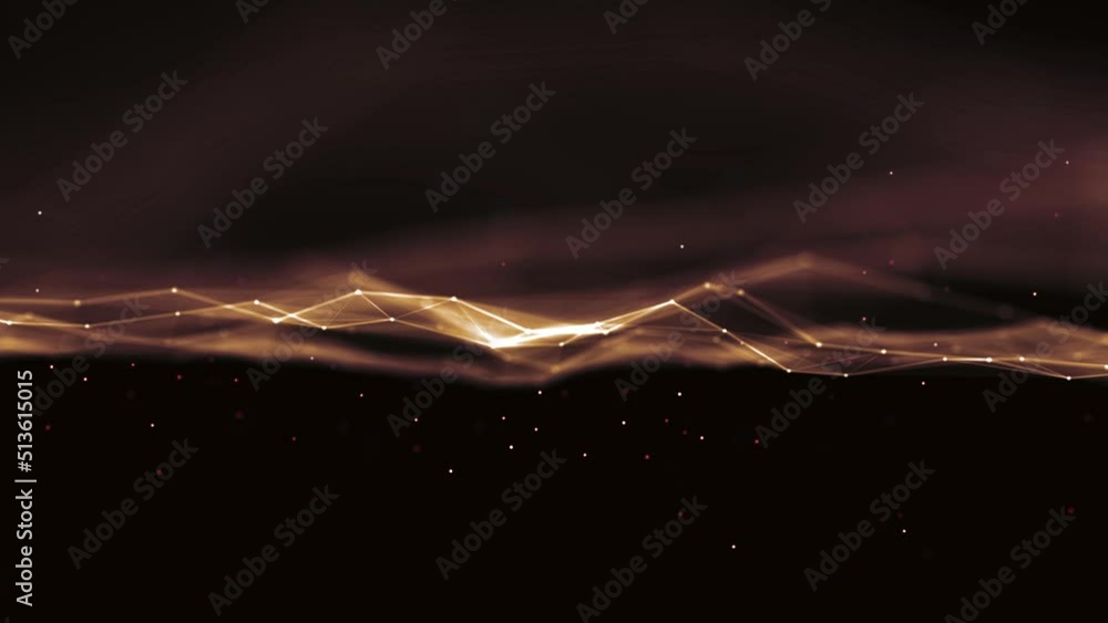 Animated neon background frame. Moving flow of wave cosmic energy ...