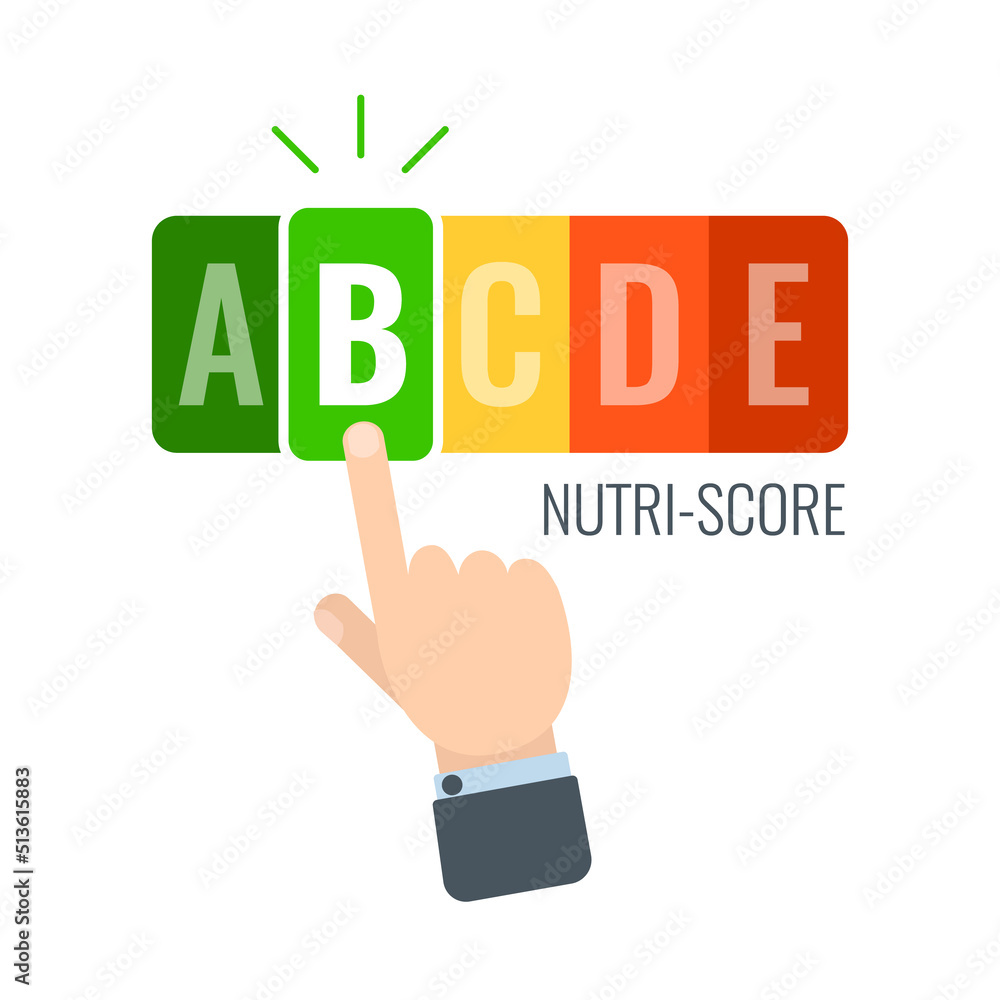 Nutri-score nutrition label. Nutritional rating system showing food ...