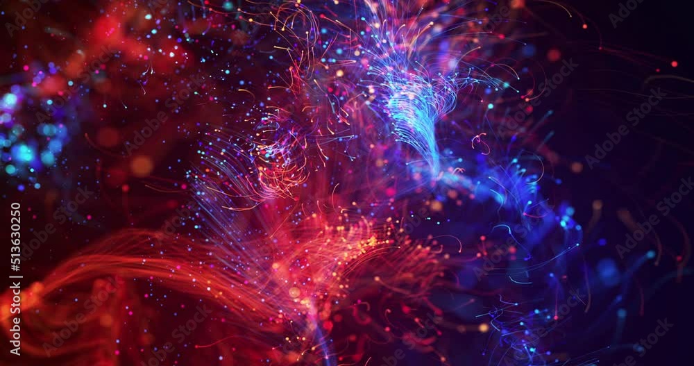 Abstract Optical Fibers 3D Animation. High Speed Internet. Electrical ...