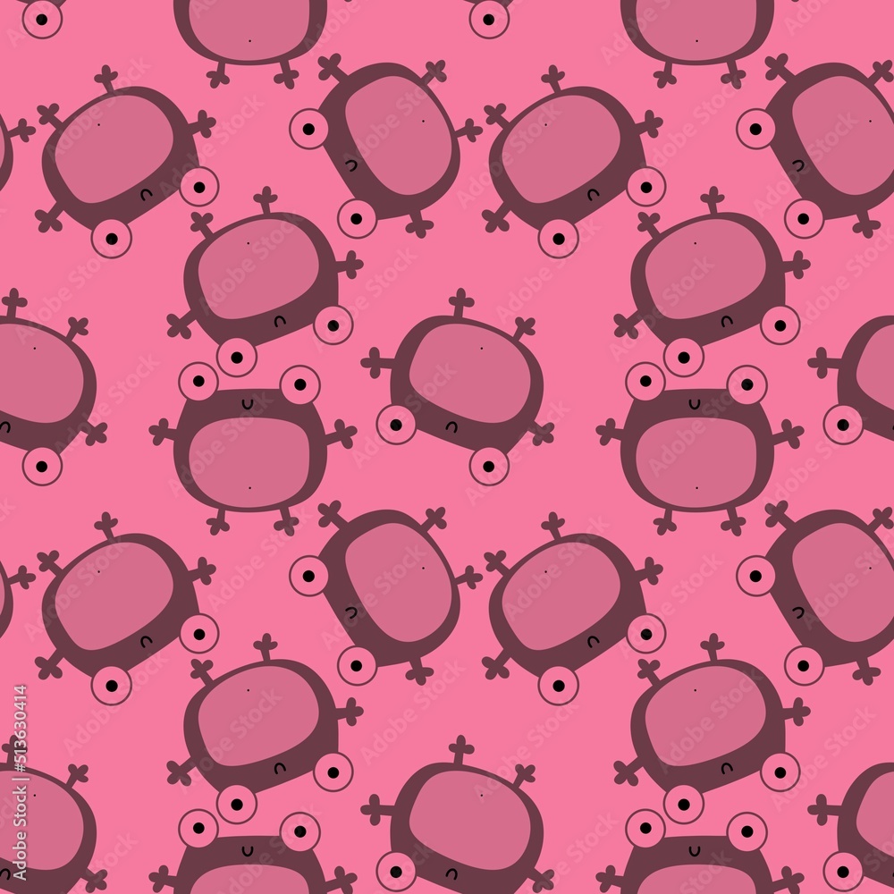 Cartoon seamless kawaii frogs pattern for kids and kindergarten and ...