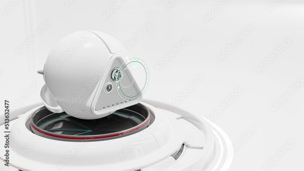 Futuristic security CCTV camera with Motion sensor. Scan the area for ...