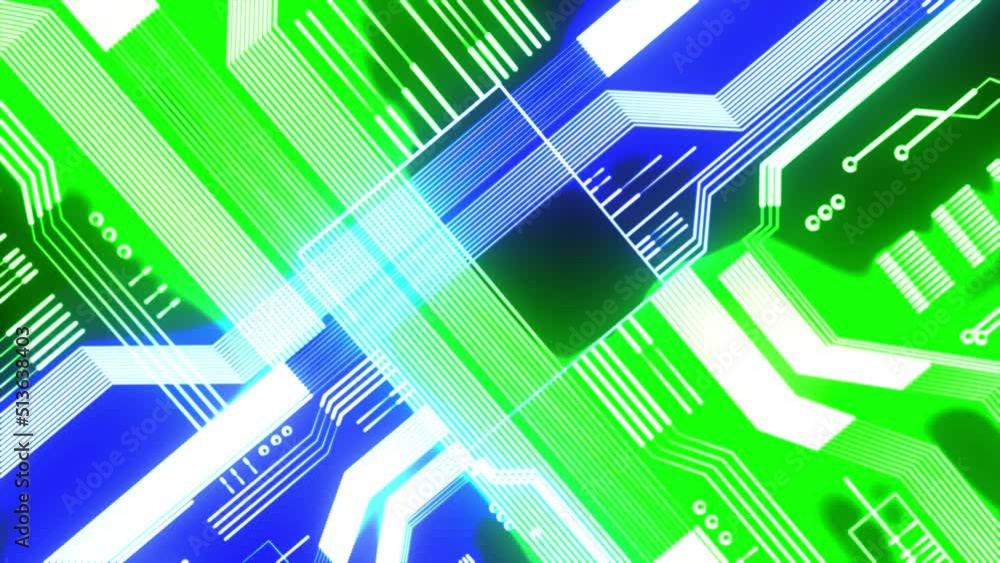 Vidéo Stock 4k a circuit board with moving electrons;electronic ...