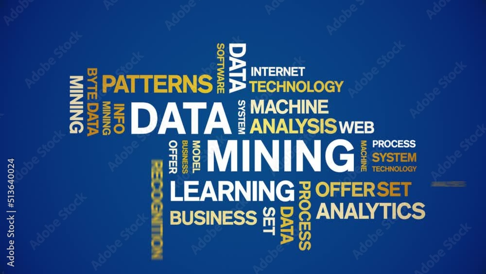 4k Data Mining Animated Tag Word Cloud;Text Design big data Animation ...