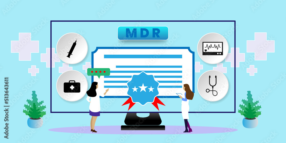 MDR - Medical Device Regulation Concept With icons. Cartoon Vector ...