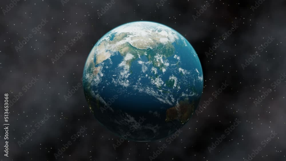 Beautiful 3d planet earth animation. Sunrise from outer space. Concept ...