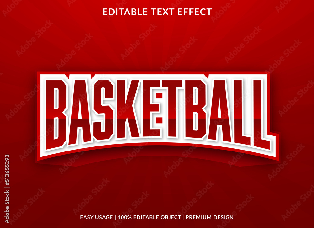 basketball text effect editable template with abstract background use ...