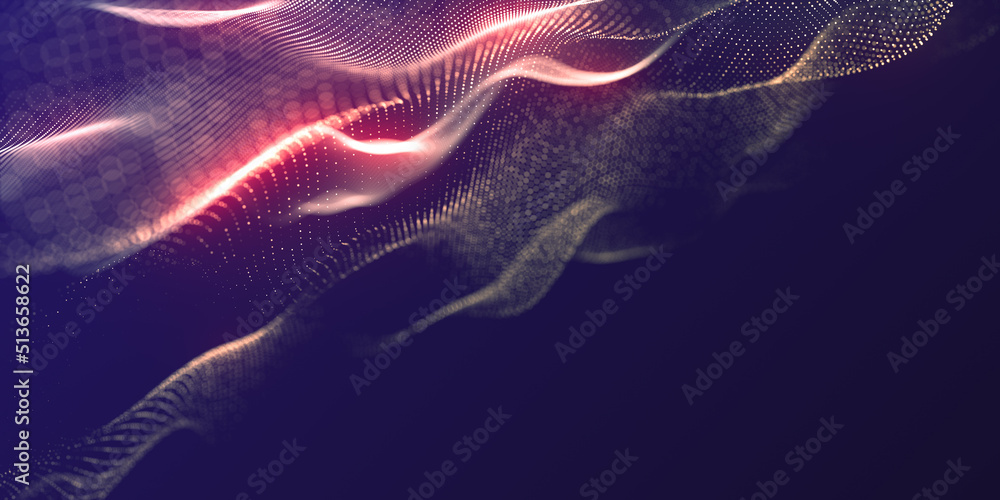 Technology digital wave background concept. Wave stream digital ...