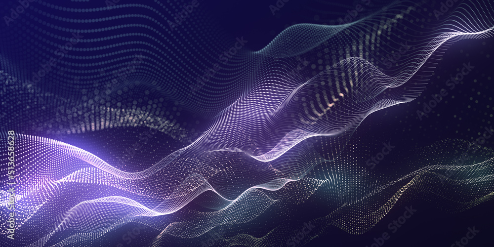 Technology digital wave background concept. Wave stream digital ...