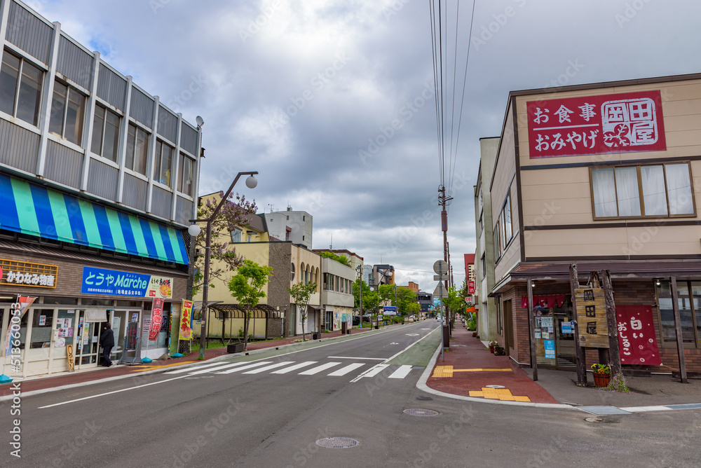 TOYA, JAPAN - JUN 1, 2022: Street view of Toya-ko Onsen (Lake Toya Hot ...