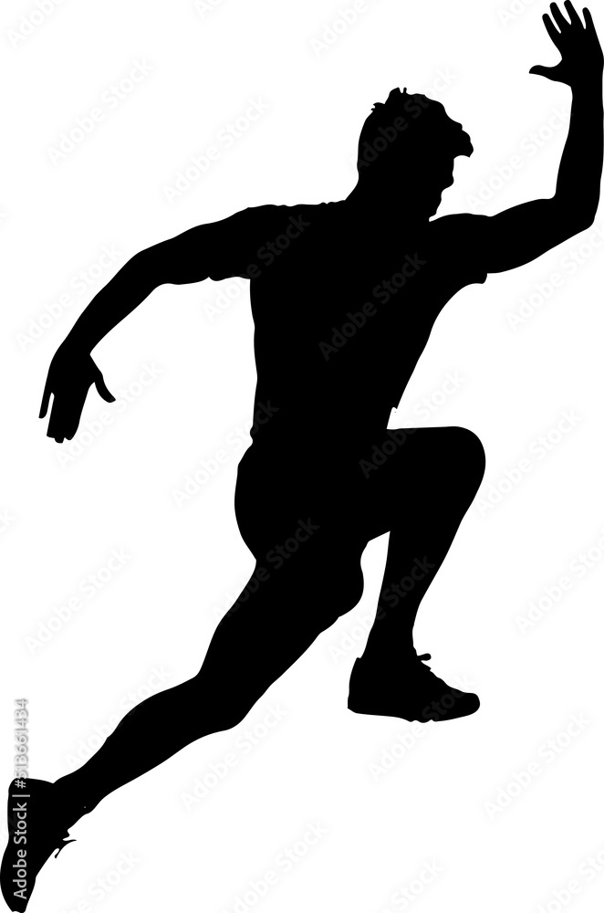 Jumping man vector, silhouette of jumping boy, Jumping Athlete ...