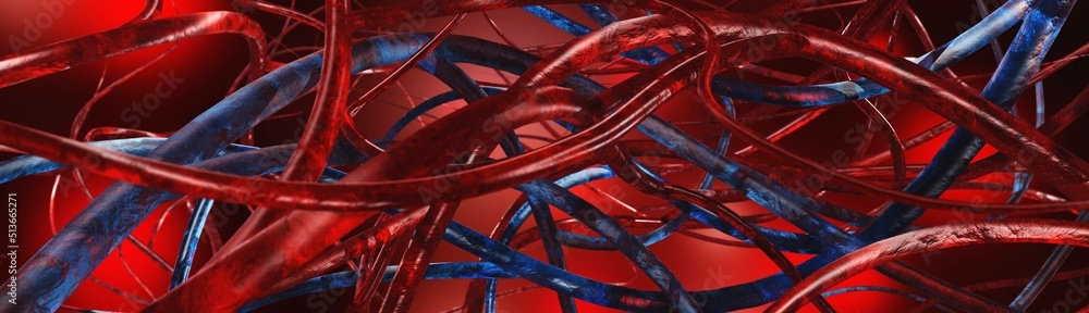 Anatomical abstract background, veins and arteries, human circulatory ...