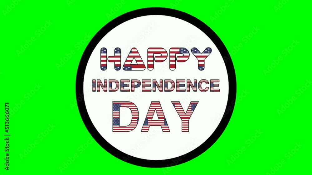 Vidéo Stock Independence Day Text Animation cartoon in white circle on ...