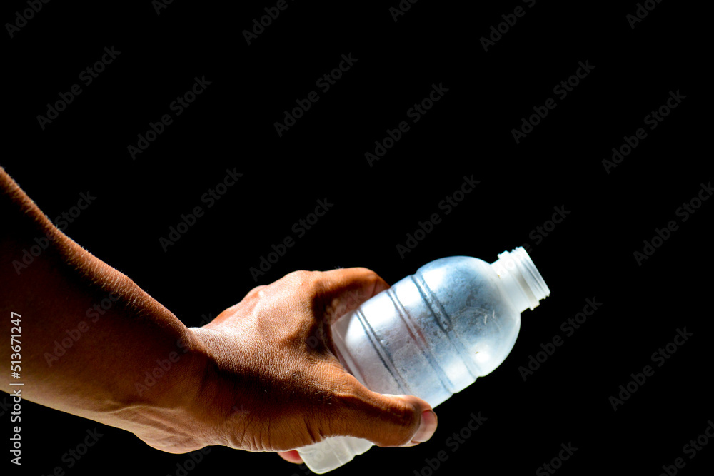 The problem of plastic waste and pollution from plastic waste Hands ...