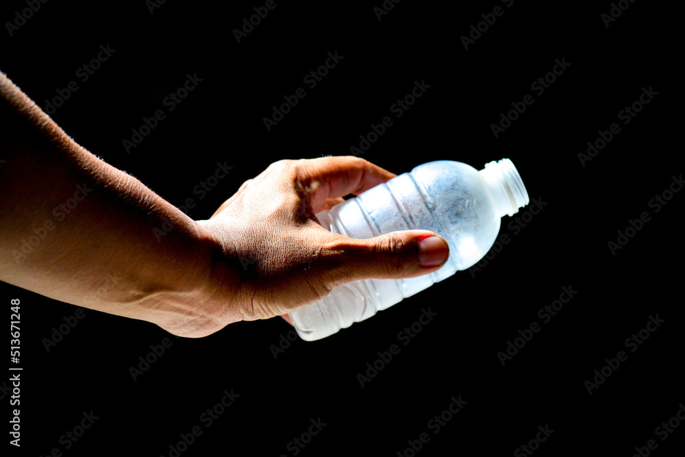 The problem of plastic waste and pollution from plastic waste Hands ...