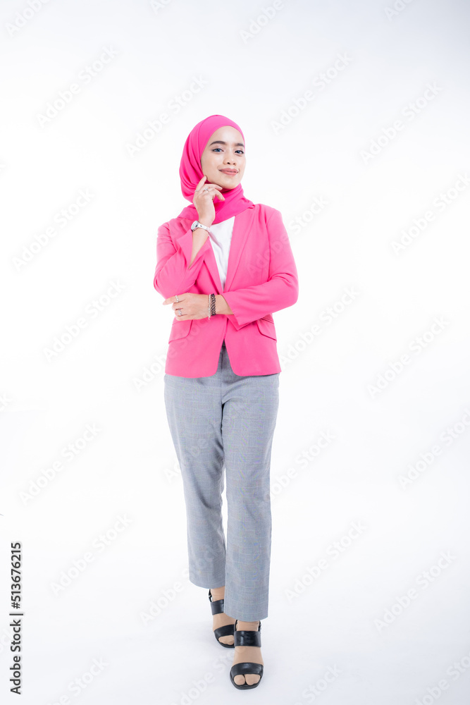 Beautiful female model in poses wearing traditional apparel and hijab ...