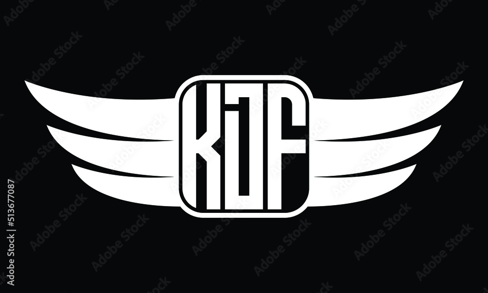 KDF three Letter Wings Flying Initial wing symbol minimalist creative ...