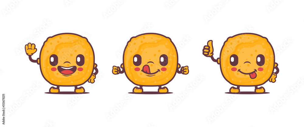 Aloo Pakora cartoon mascot. traditional indian food vector illustration ...
