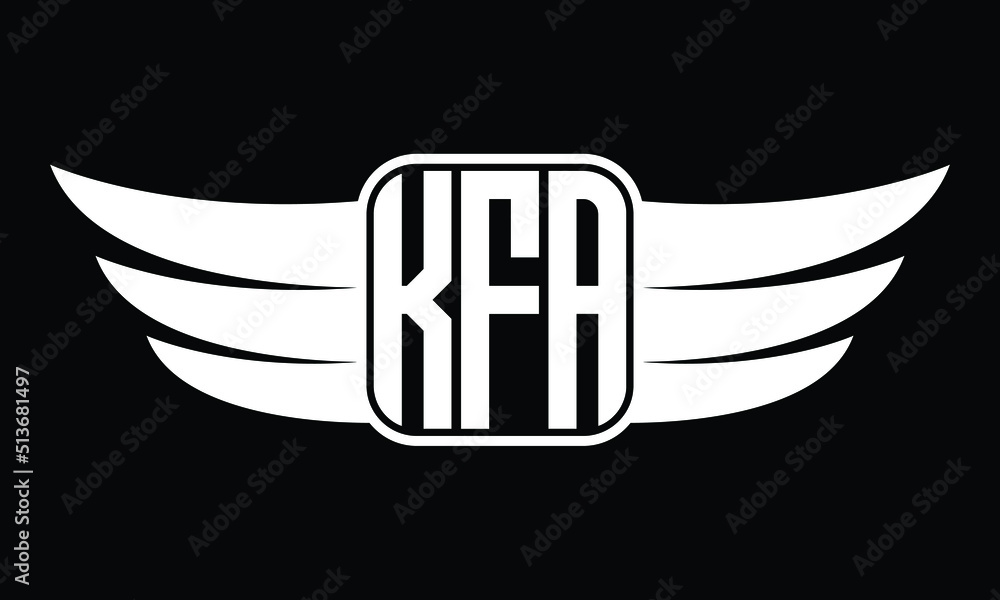 KFA three Letter Wings Flying Initial wing symbol minimalist creative ...