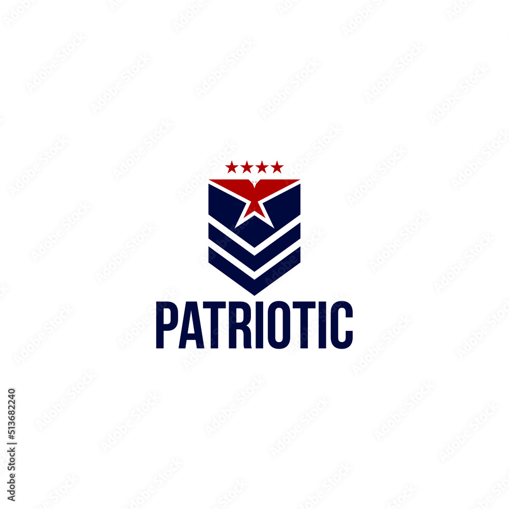 Patriotic logo with military emblem and eagle vector graphic Stock ...