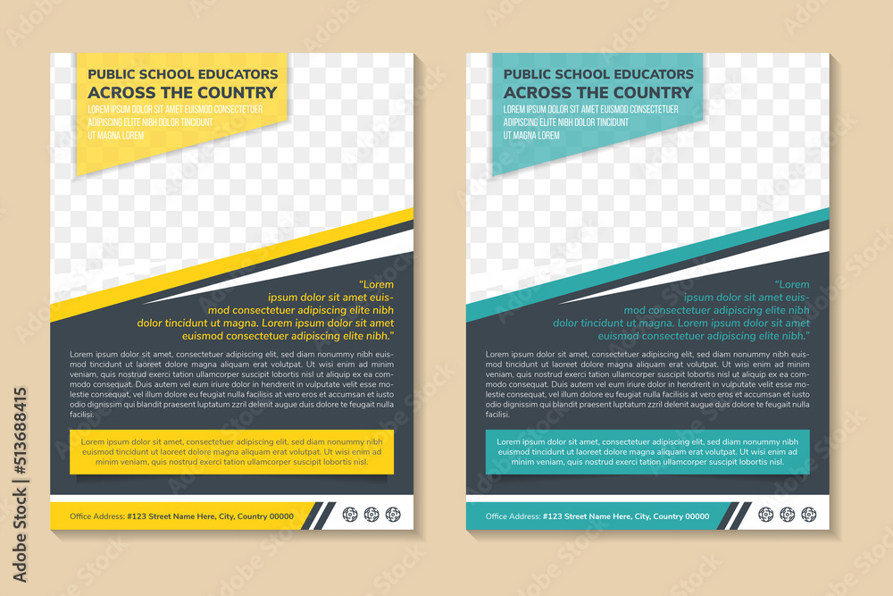 public school educator Flyer brochure cover template for Kids back to ...