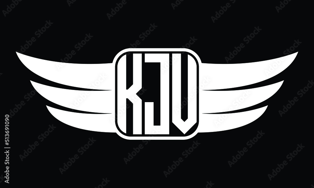 Vetor de KJV three Letter Wings Flying Initial wing symbol minimalist ...