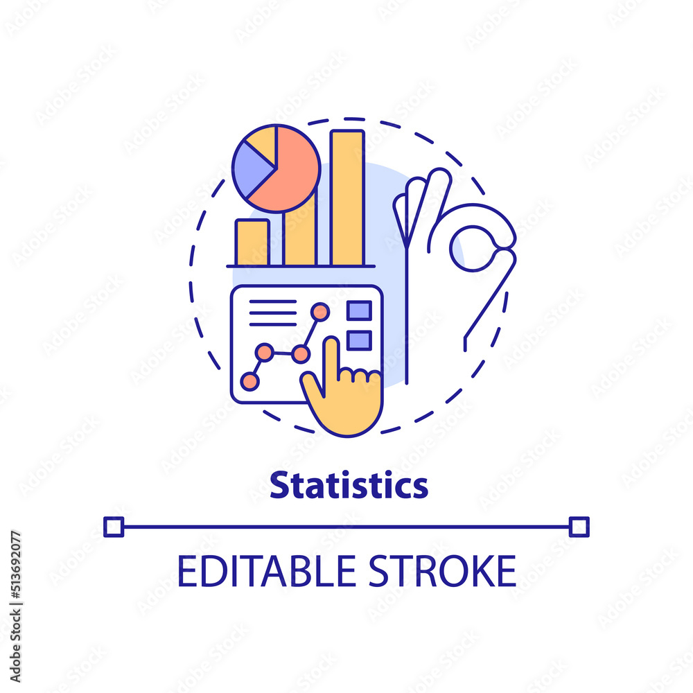 Statistics concept icon. Interesting skill to learn abstract idea thin ...