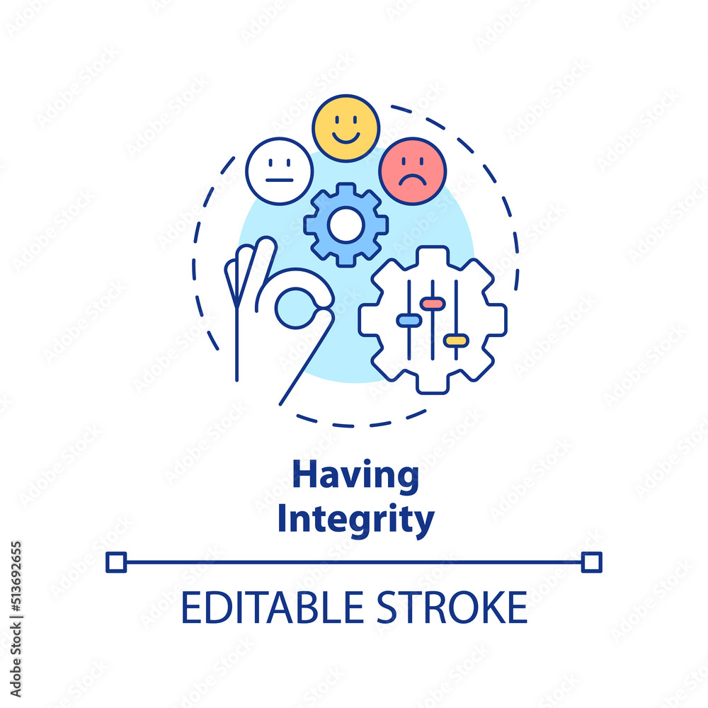 Having integrity concept icon. Self-management skill abstract idea thin ... Having integrity concept icon. Self-management skill abstract idea thin ...