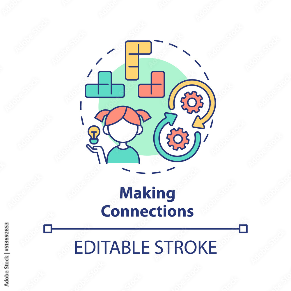 Making connections concept icon. Basic life skill for kid abstract idea ...