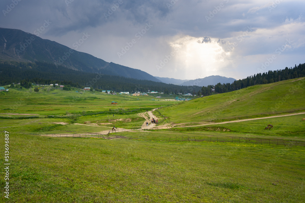 Gulmarg, known as Gulmarag in Kashmiri, is a town, hill station ...