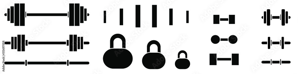Dumbbell icon vector set. weight illustration sign collection. sport ...