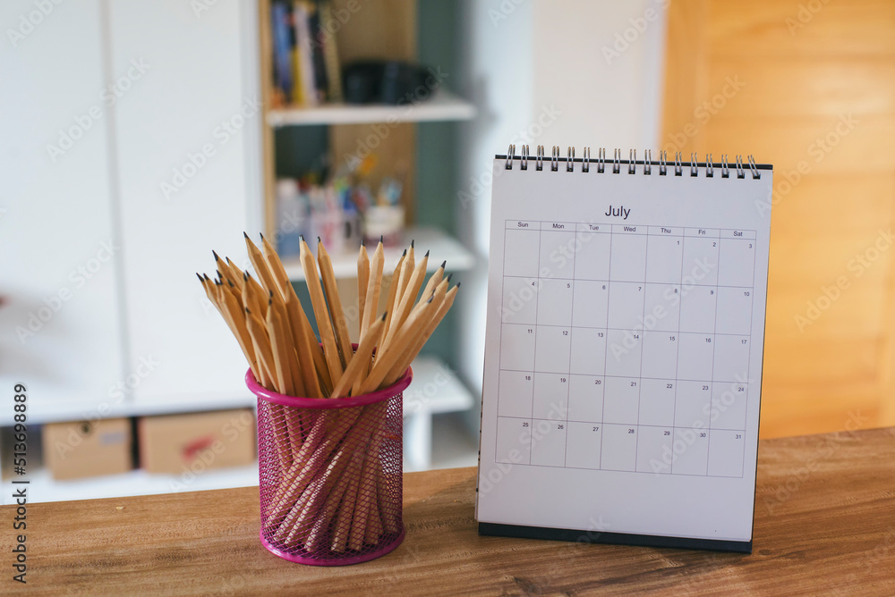 2022 Calendar desk place on table. Desktop Calender for Planner to plan ...