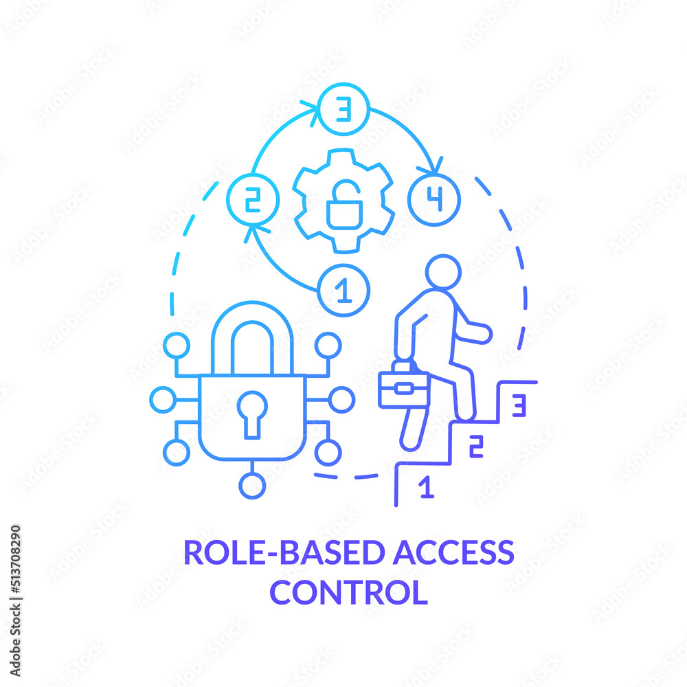 Role Based Access Control Blue Gradient Concept Icon Security
