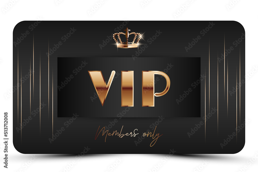 Black elegant vip card template. Modern business card for members only ...