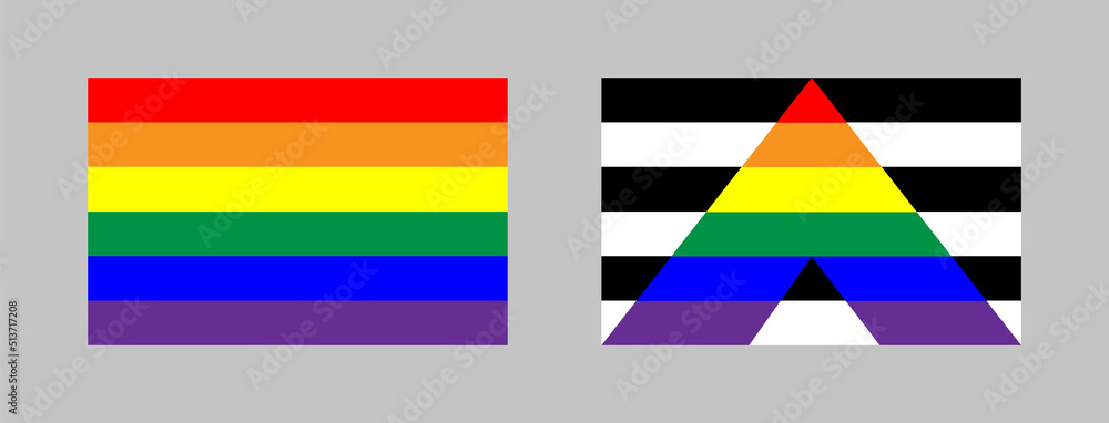 Straight Ally and LGBTQ pride flags in vector isolated Stock Vector ...