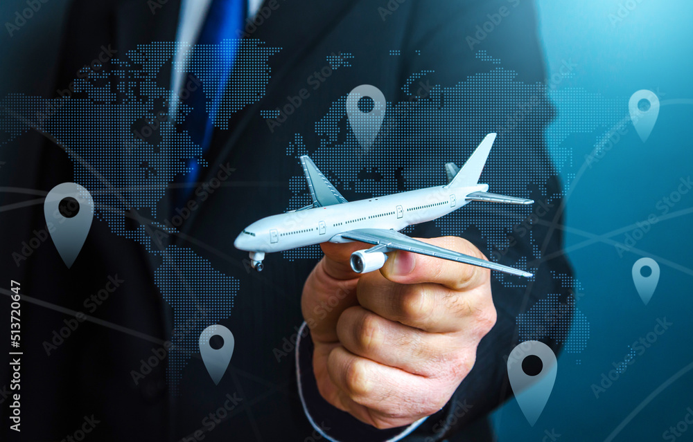 Civil aviation and commercial airlines. Travel and business trips ...