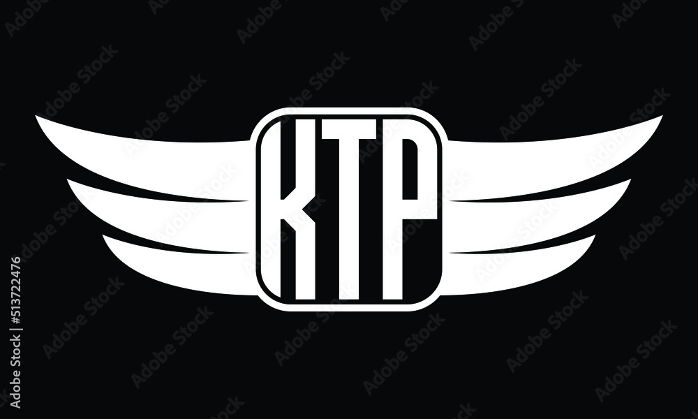 KTP three Letter Wings Flying Initial wing symbol minimalist creative ...