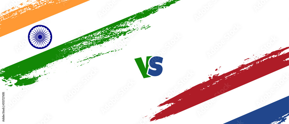 Creative India vs Netherlands brush flag illustration. Artistic brush ...