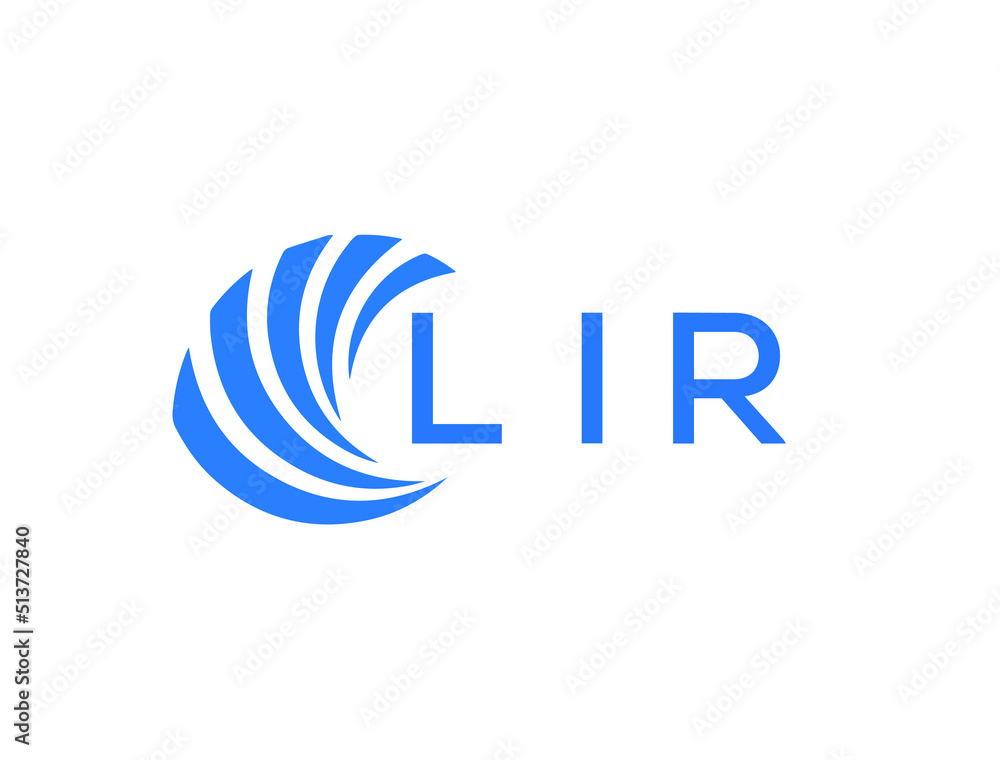LIR Flat accounting logo design on white background. LIR creative ...