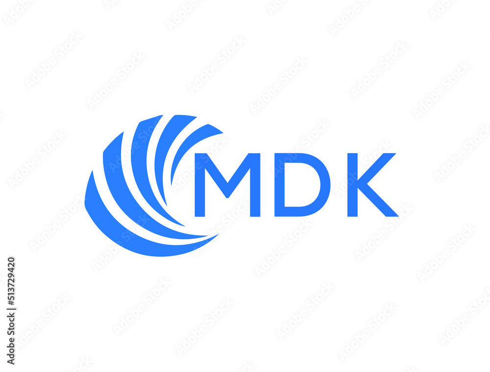 MDK Flat accounting logo design on white background. MDK creative ...