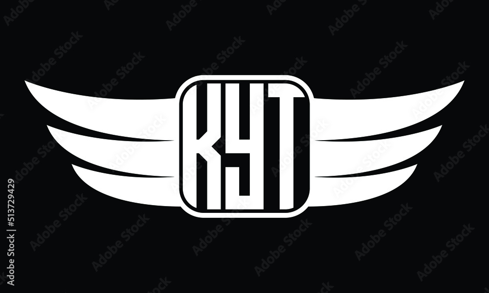 KYT three Letter Wings Flying Initial wing symbol minimalist creative ...
