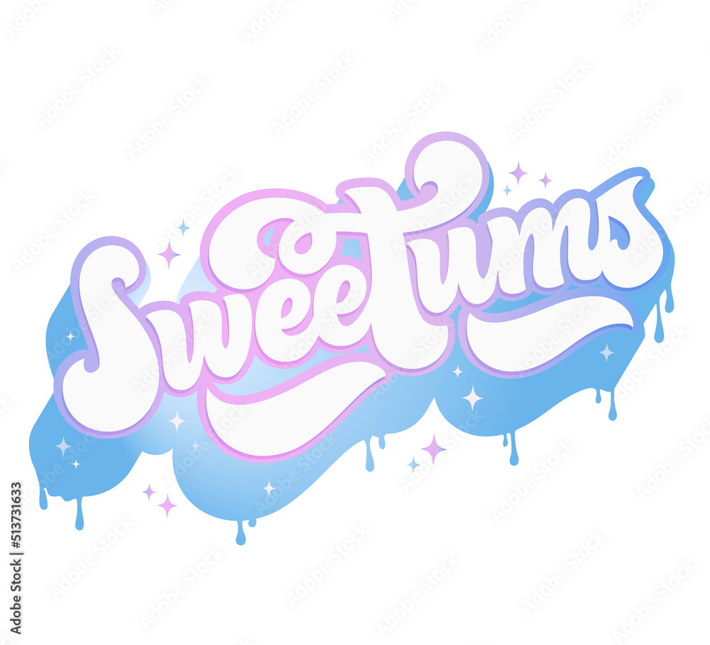 Sweetums is a hand-drawn lettering. It can be used for T-shirts ...