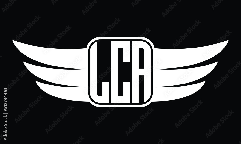 LCA three Letter Wings Flying Initial wing symbol minimalist creative ...