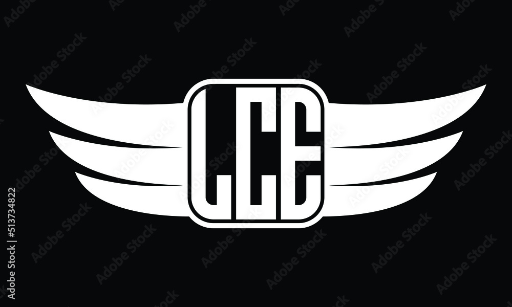 LCE three Letter Wings Flying Initial wing symbol minimalist creative ...