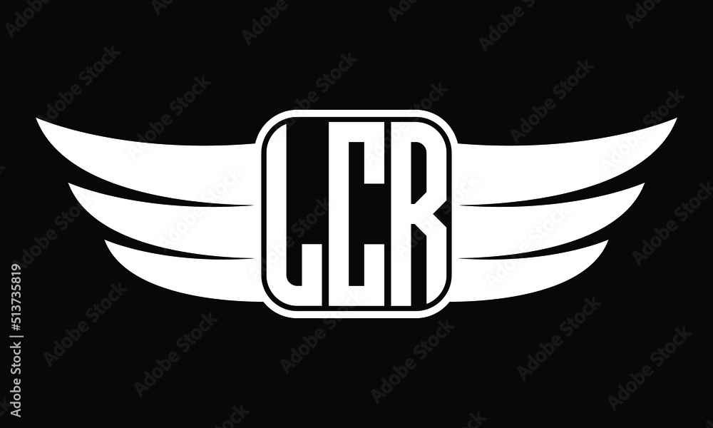 Vetor de LCR three Letter Wings Flying Initial wing symbol minimalist ...