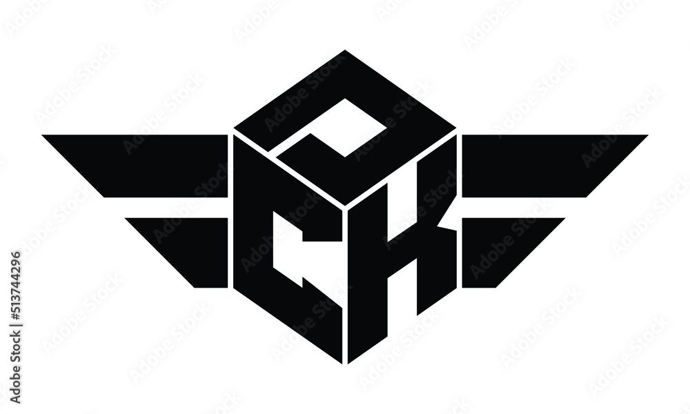 DCK three letter gaming logo in polygon cube shape logo design vector template. wordmark logo ...